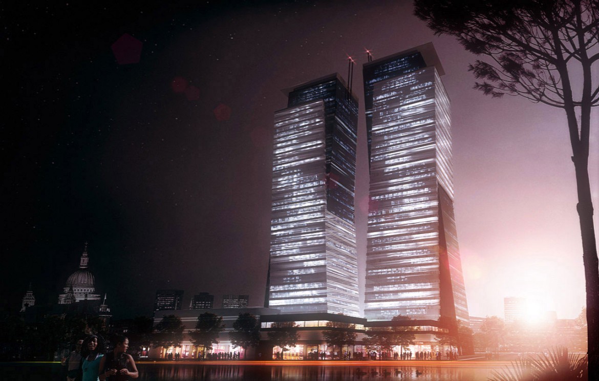 Black And White Towers - Night View | Nicolas Richelet